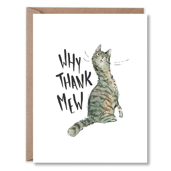 Why Thank Mew Cat Thank You Greeting Card – Love Elsy